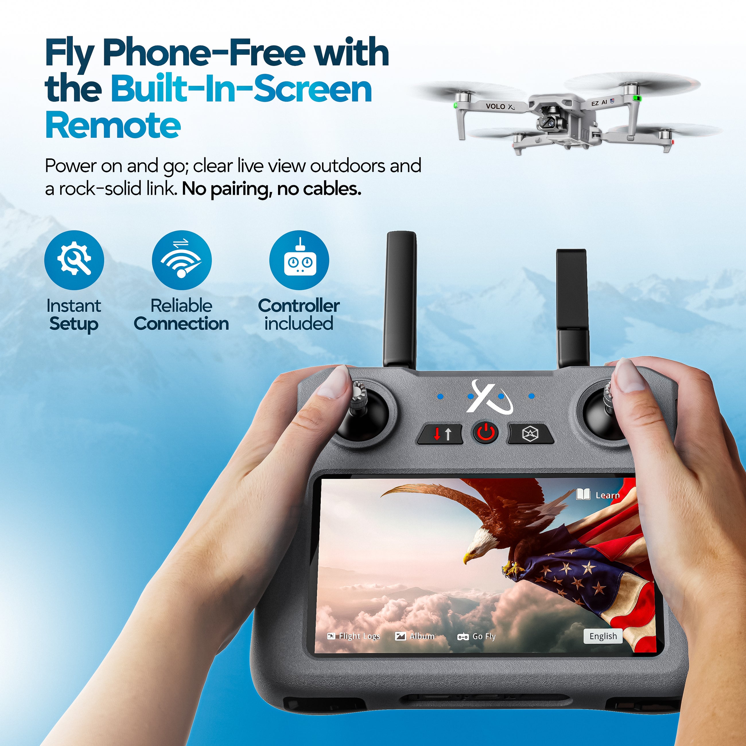 Volo X EZ AI Camera Drone from DCX Unlimited – DCX Unlimited Inc