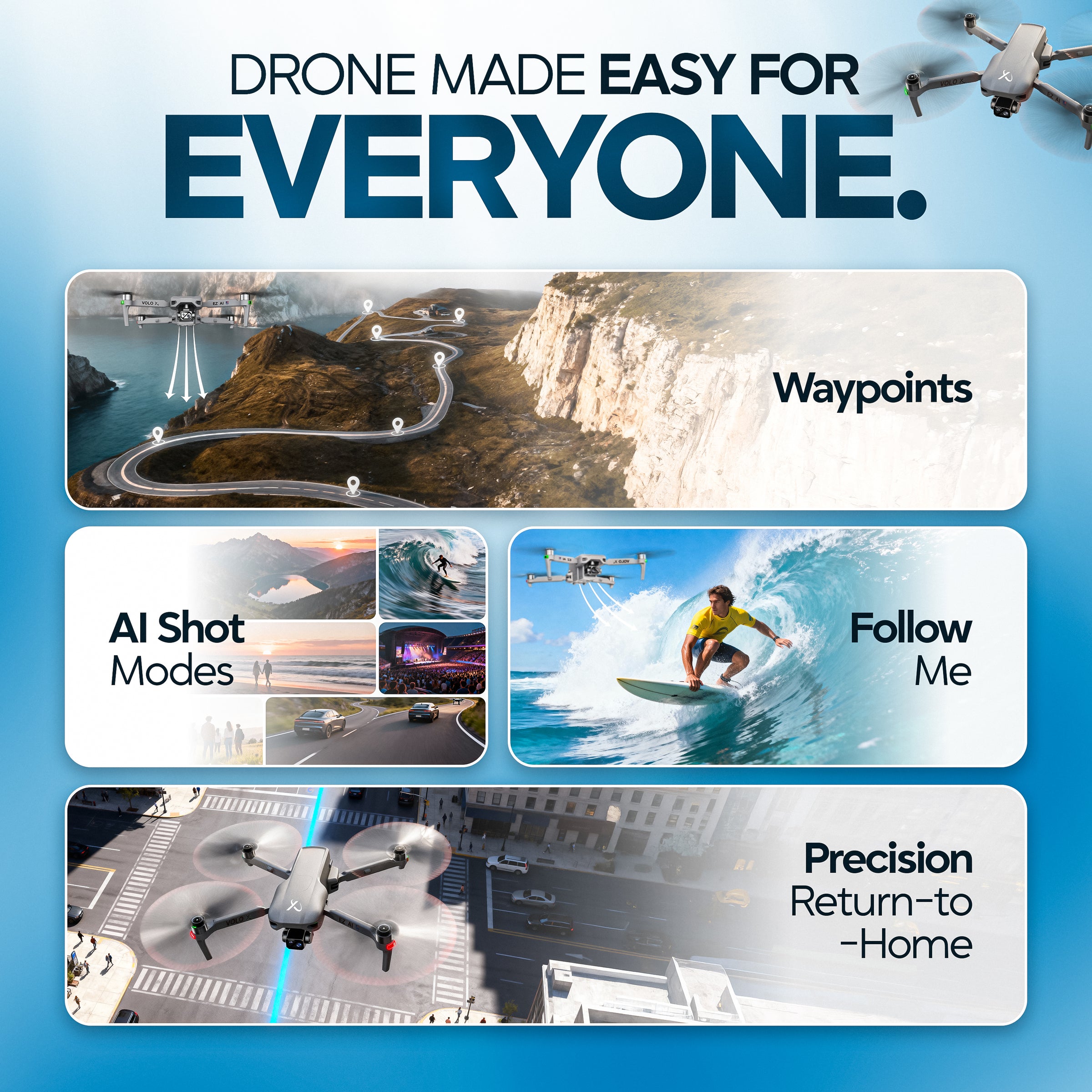 Volo X EZ AI Camera Drone from DCX Unlimited – DCX Unlimited Inc